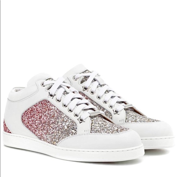 Jimmy Choo | Shoes | Jimmy Choo Miami Sneakers In Platinumflamingo ...